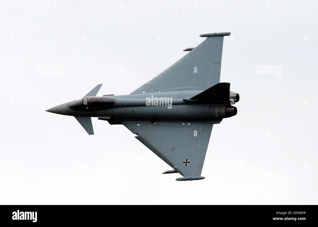 A Eurofighter jet is airborne during Air Force maneuovre ELITE 2010 at ...