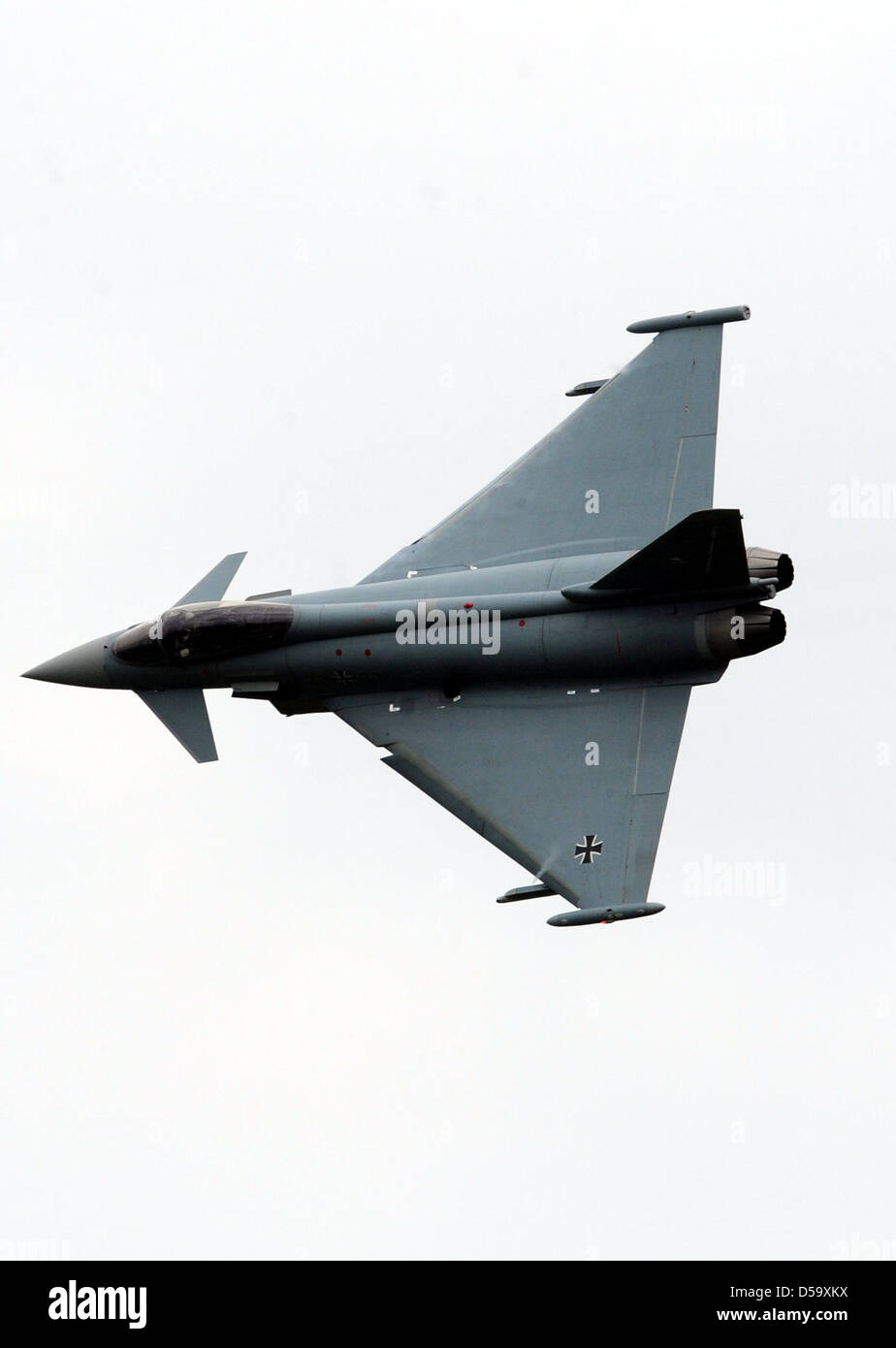 A Eurofighter jet is airborne during Air Force maneuovre ELITE 2010 at ...