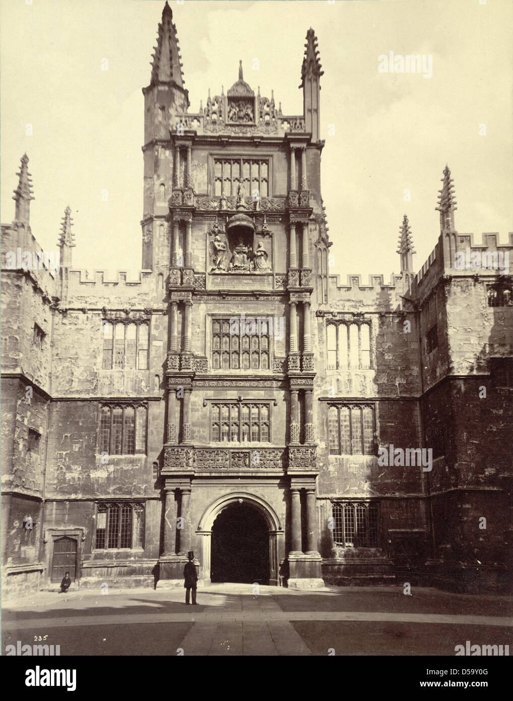 A photograph showing the entrance to Brasenose College, Oxford, England ...
