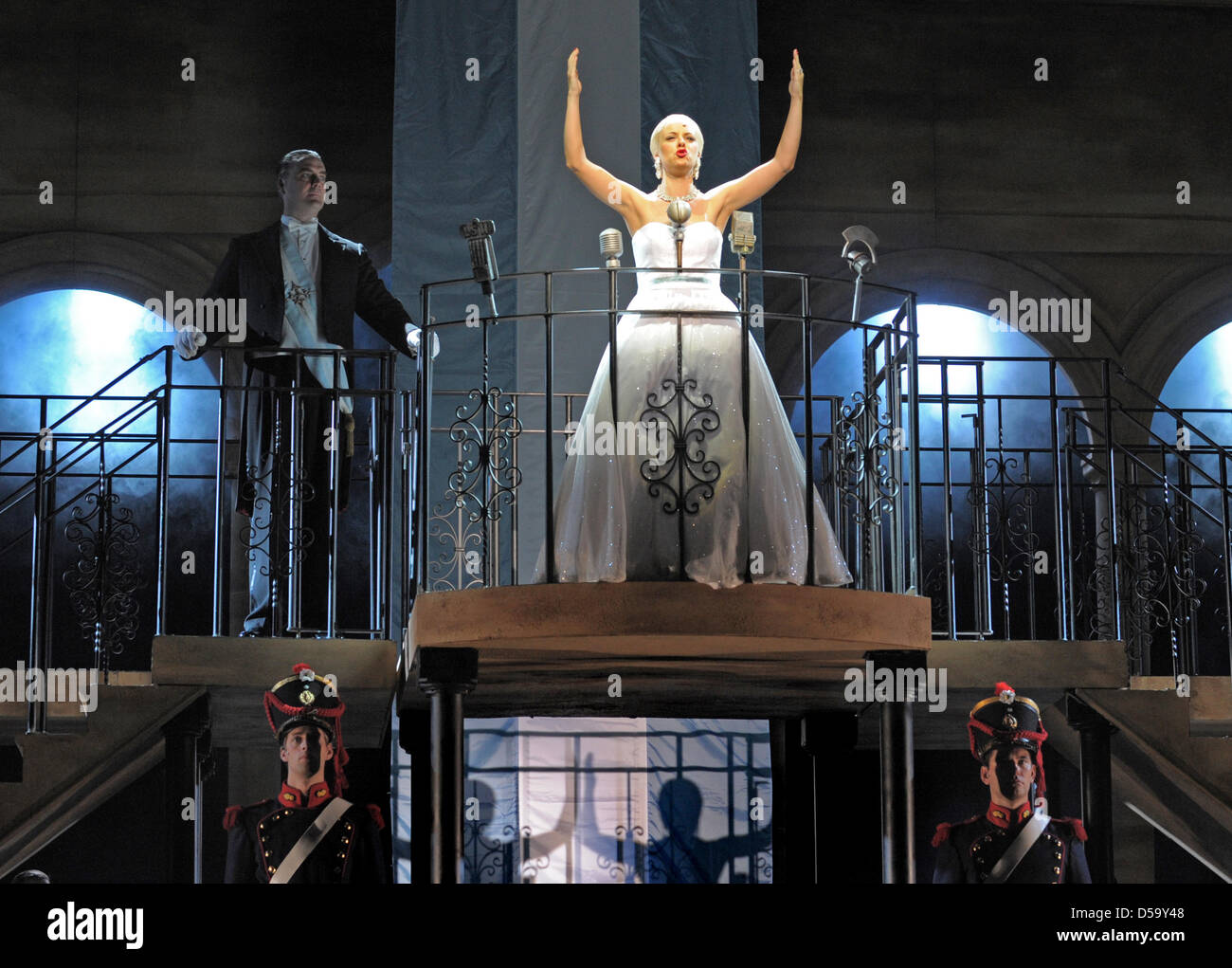 Abigail Jaye as Evita rehearses a scene of musical 'Evita' at Semper ...