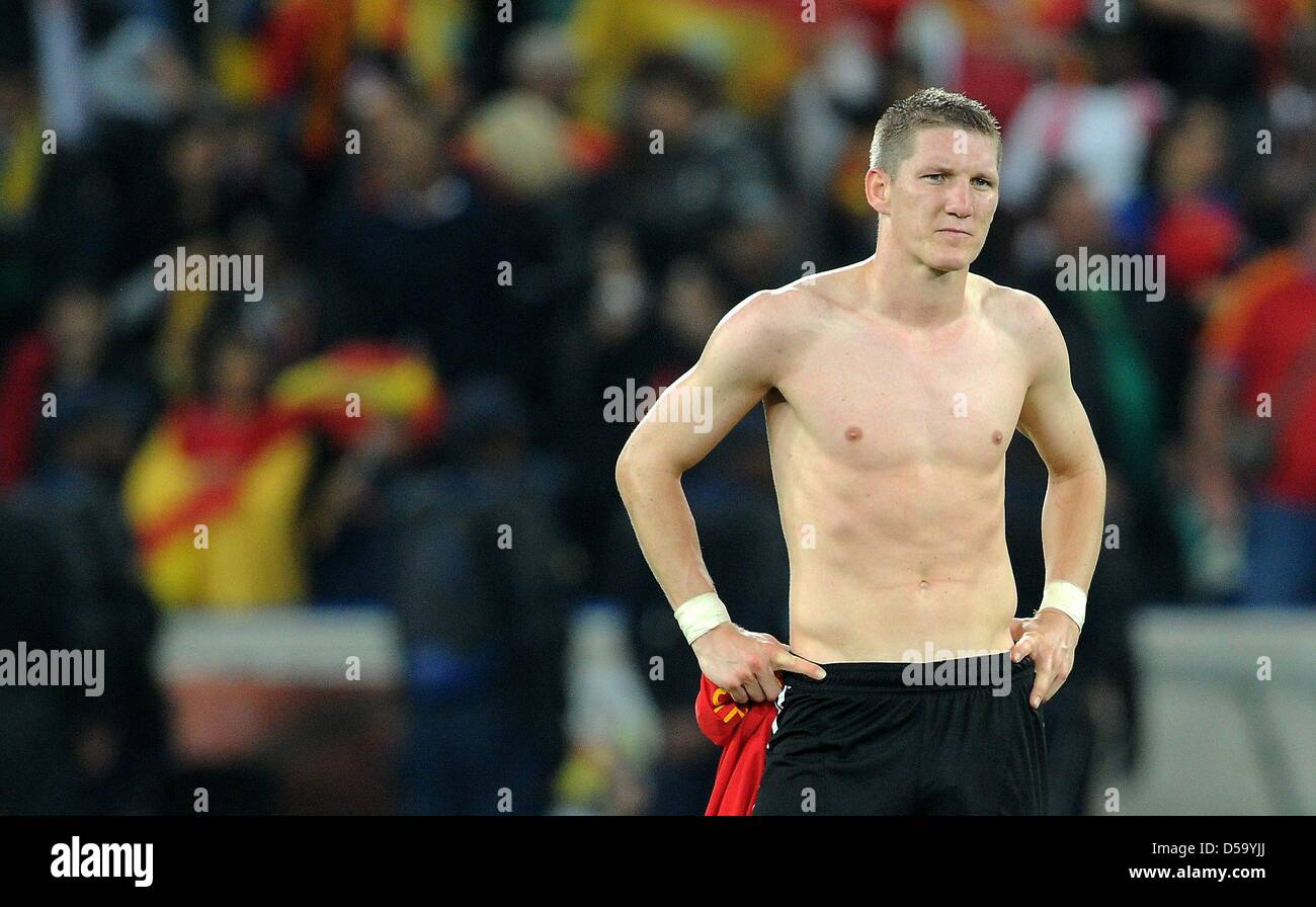 Germany's Bastian Schweinsteiger after the 2010 FIFA World Cup semi ...