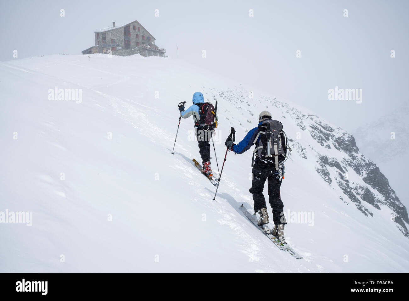Ski touring to the Dix hut in Switzerland Stock Photo - Alamy