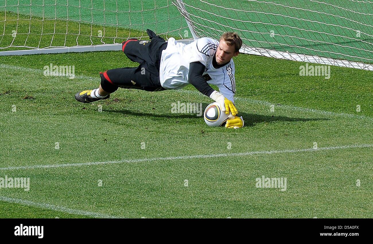 German goalkeeper Manuel Neuer in action during a training session of ...