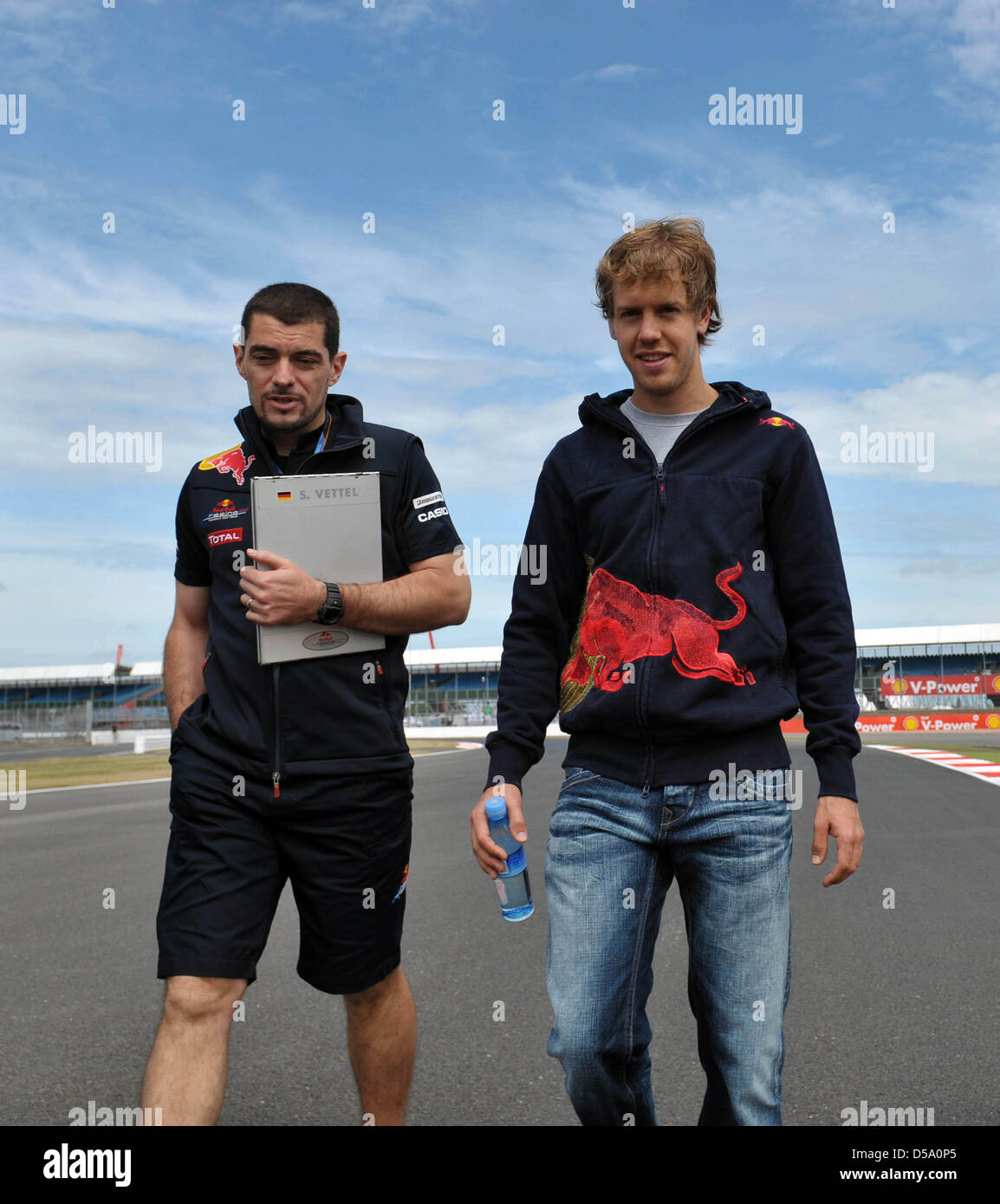 The German Formula One race driver Sebastian Vettel (R) from the team ...