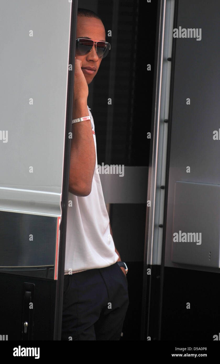 Der britische Formel-1-Rennfahrer Lewis Hamilton von McLaren Mercedes ...