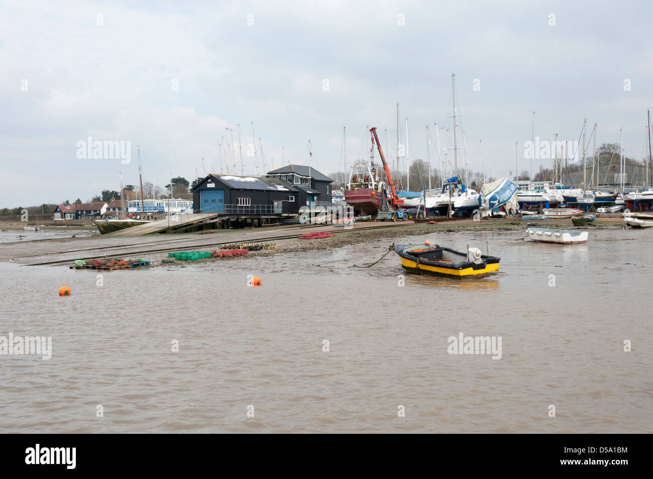 Boats moored at West Mersea Colchester UK Stock Photo - Alamy