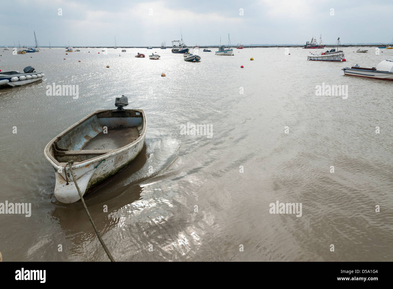 Boats moored at West Mersea Colchester UK Stock Photo - Alamy
