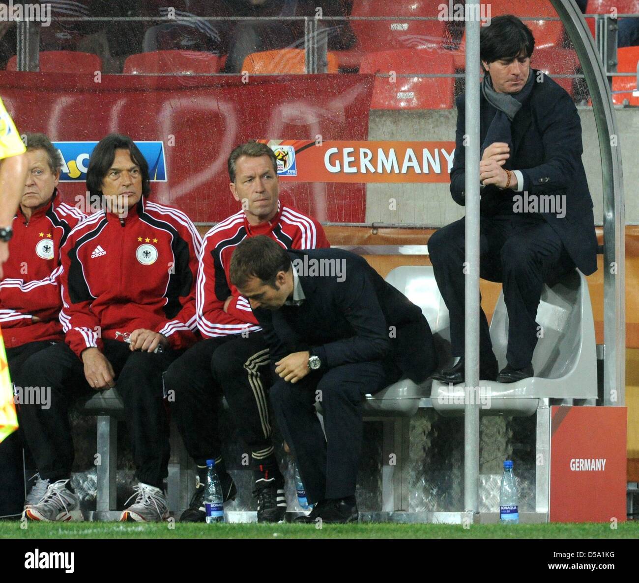 German coach Joachim Loew (R-L), assistent coach Hans-Dieter Flick ...