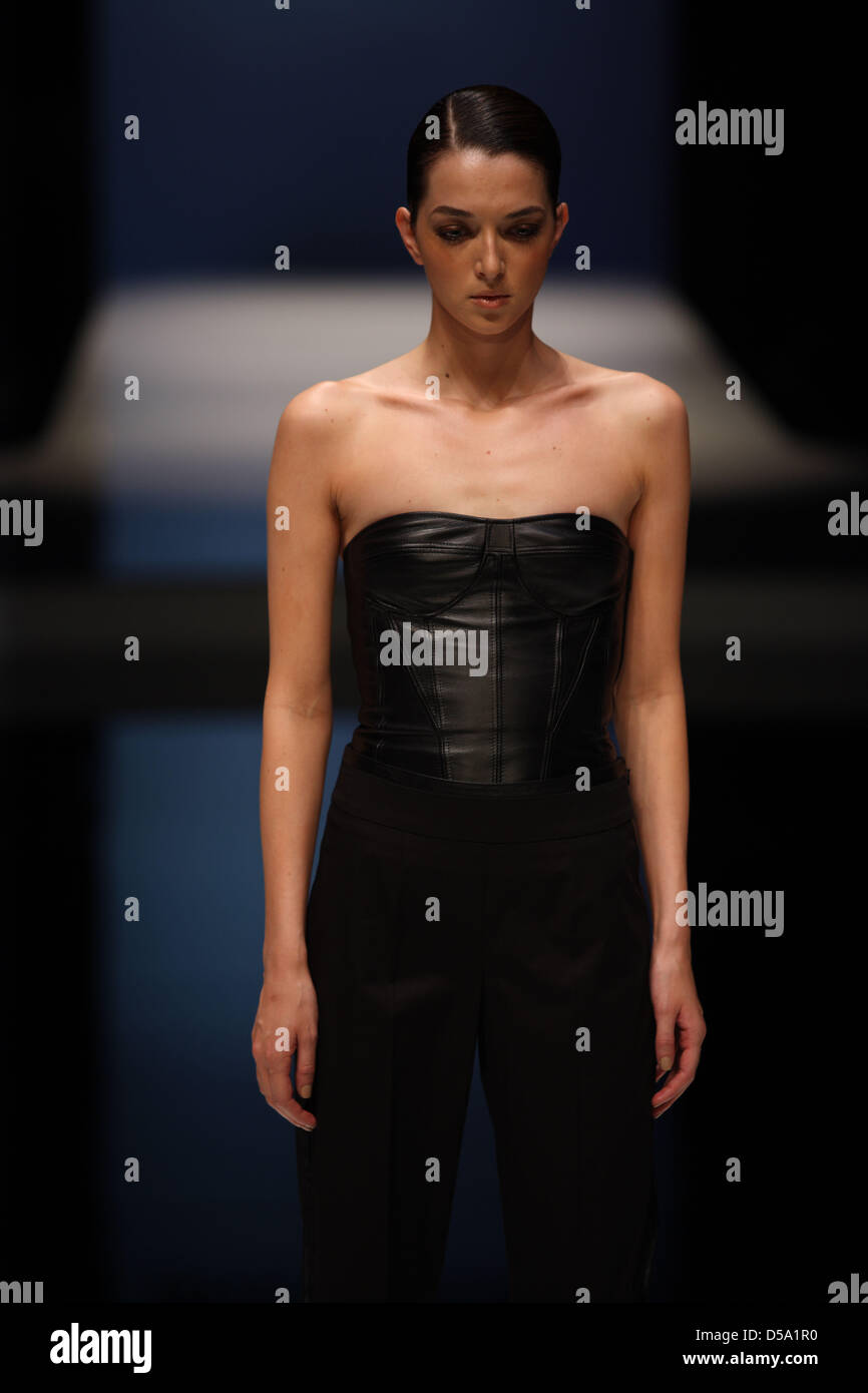 A model presents a creation of the designer Michael Michalsky of the ...
