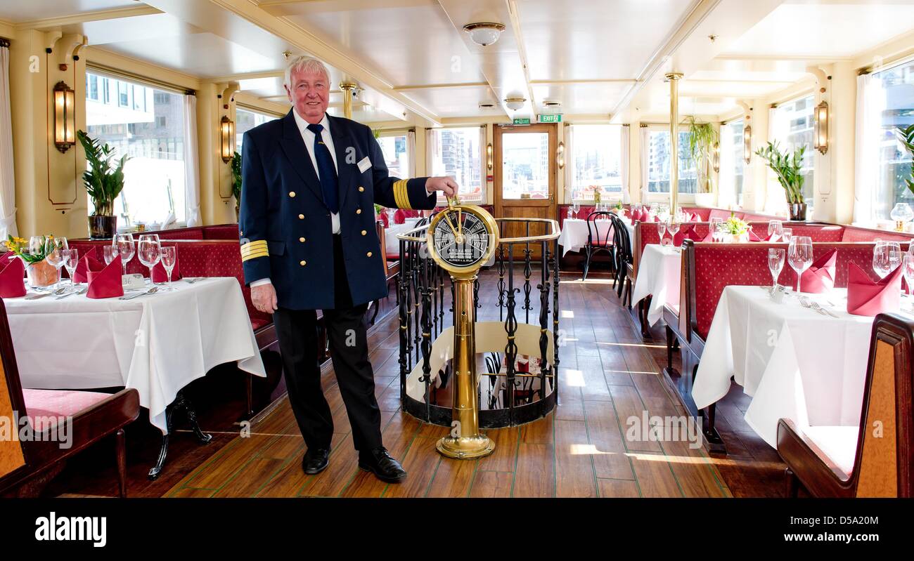 Captain Gerd Engel is pictured on board of paddle steamer 'Freye' in ...