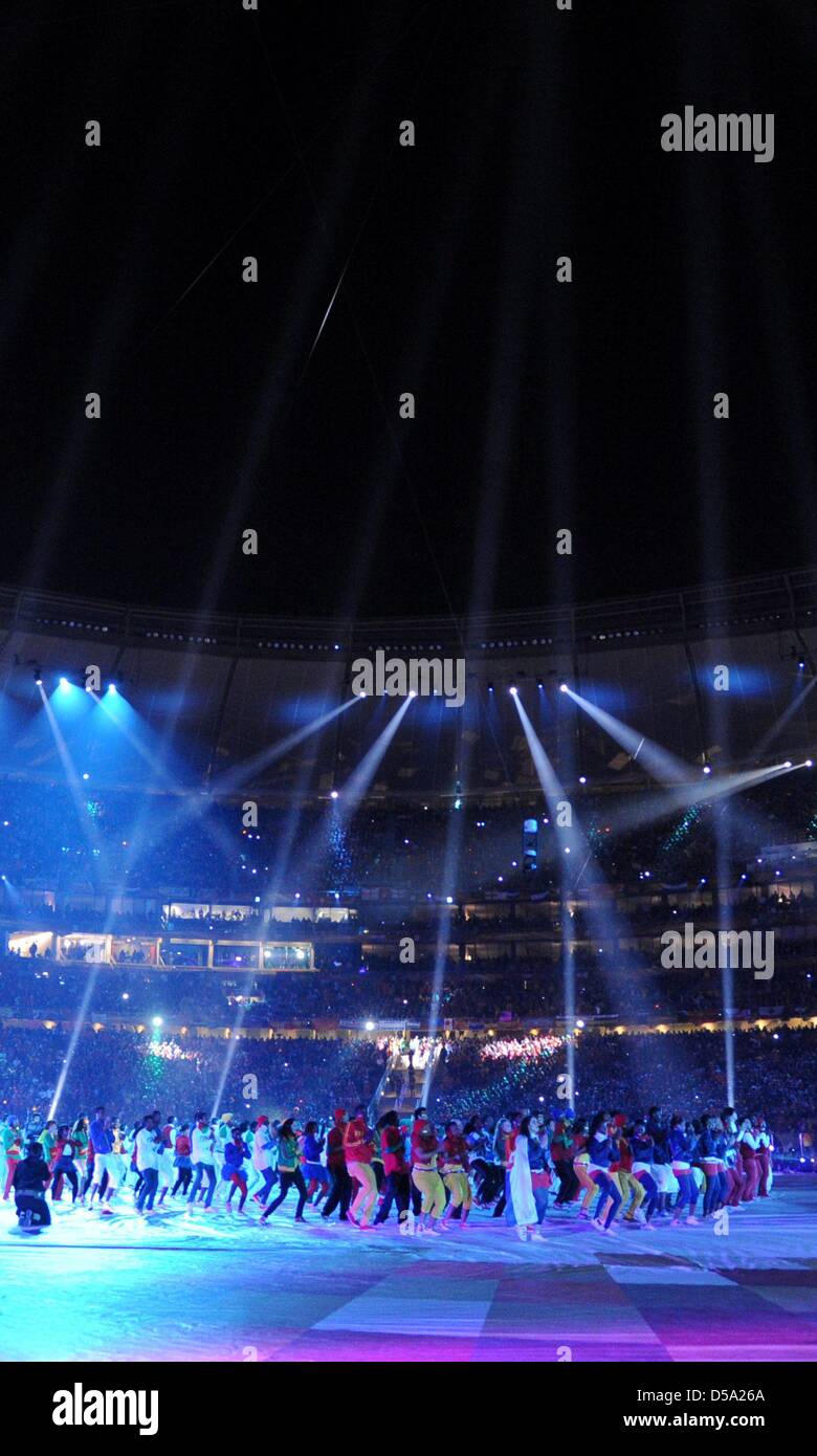 Performers dance during the closing ceremony prior to the 2010 FIFA ...
