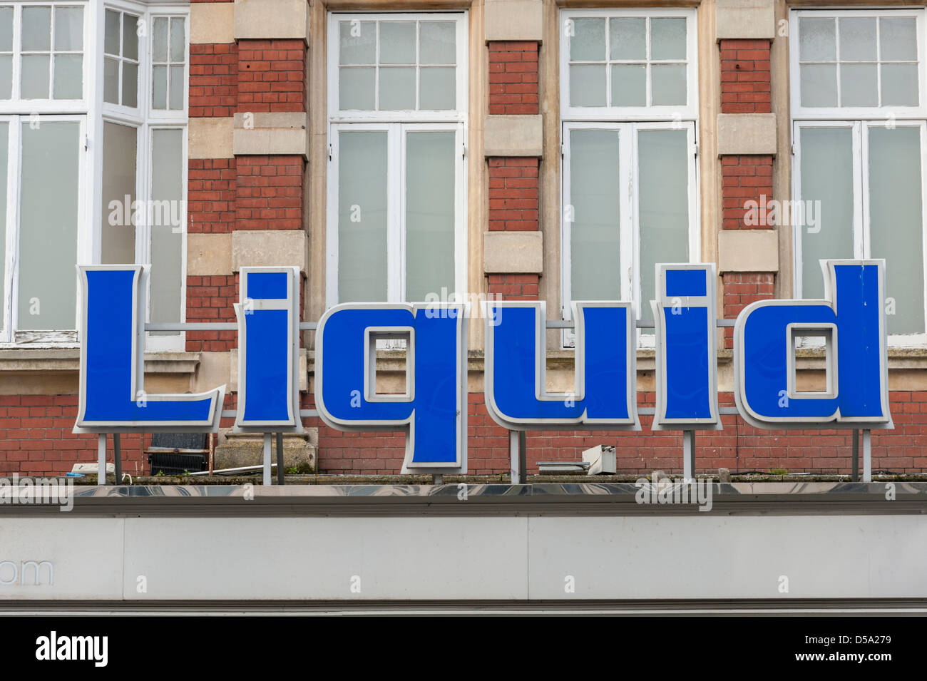 The Liquid nightclub sign and logo on a building in Colchester UK Stock ...