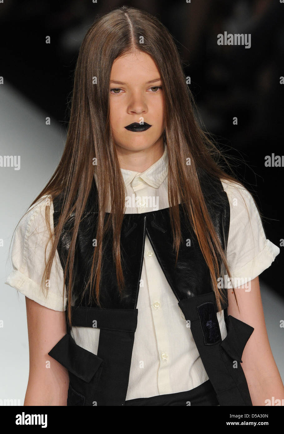 A model presents a creation of the label 'Thomas Engel Hart' during the ...