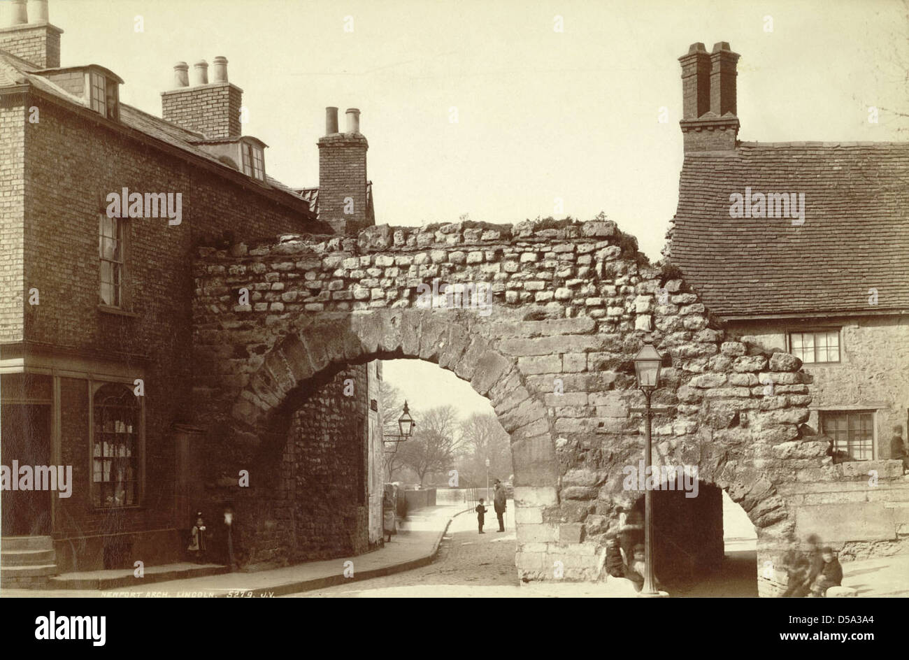 The Newport Arch in Lincoln, England, featuring its iconic arched ...