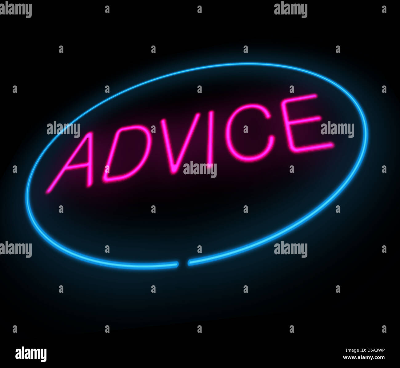 Neon advice sign Stock Photo - Alamy
