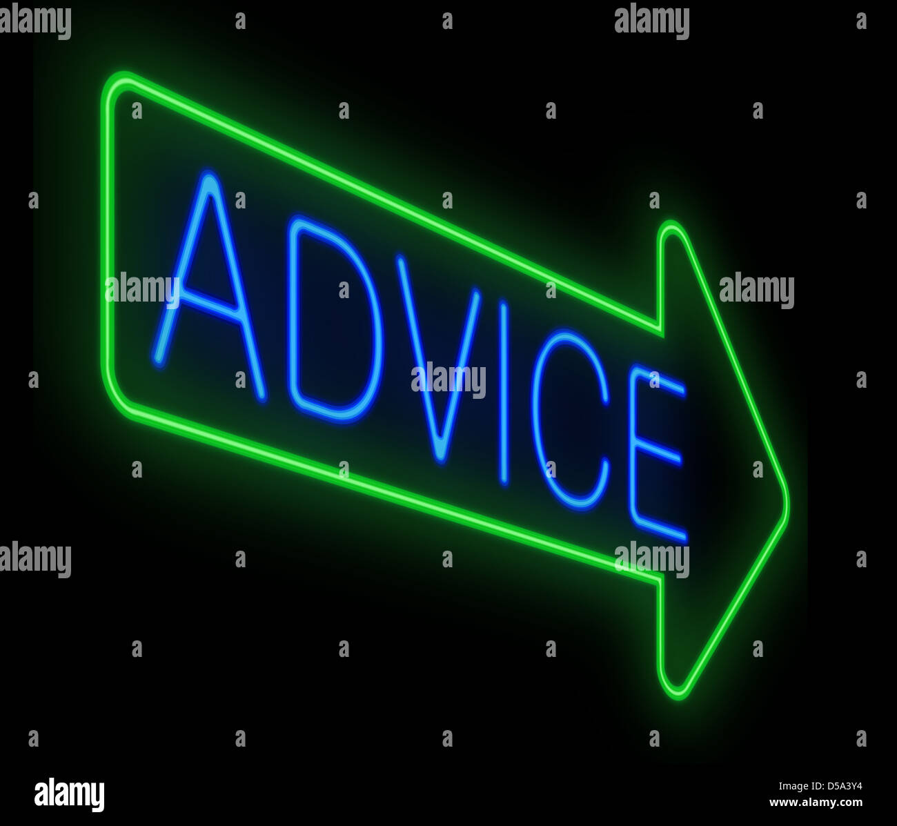 Neon advice sign Stock Photo - Alamy