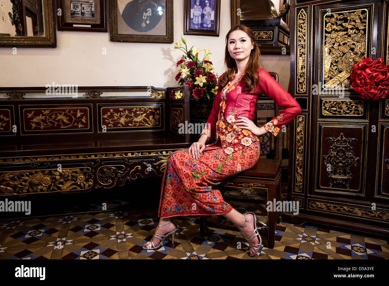 Peranakan Model in Traditional Costume at Peranakan Heritage House in ...