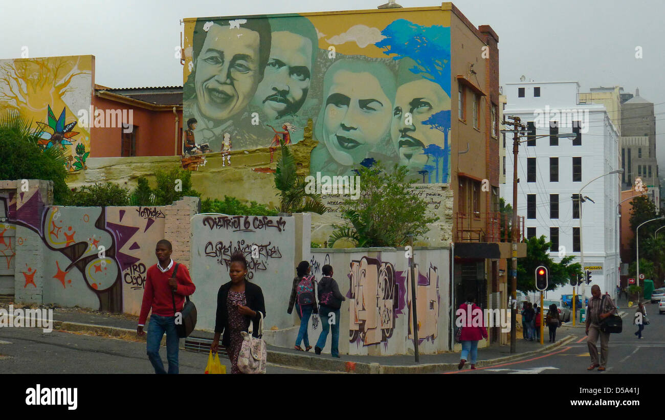mural art, district six, cape town, south africa Stock Photo - Alamy