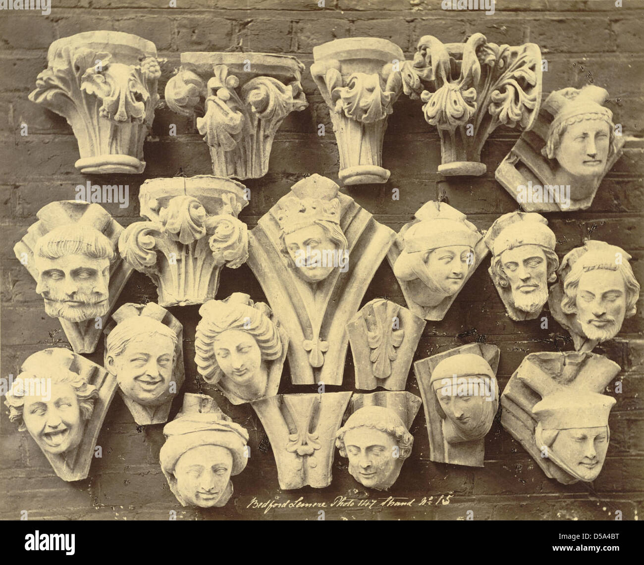 Plaster casts of capitals and grotesques from Salisbury Cathedral in ...