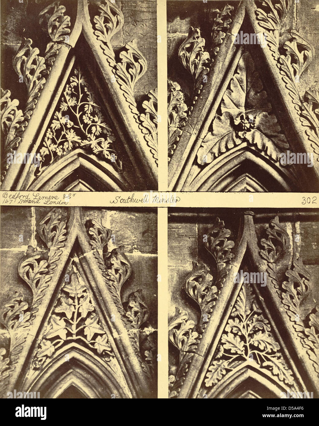 A detailed photograph of the stonework at Southwell Minster in ...