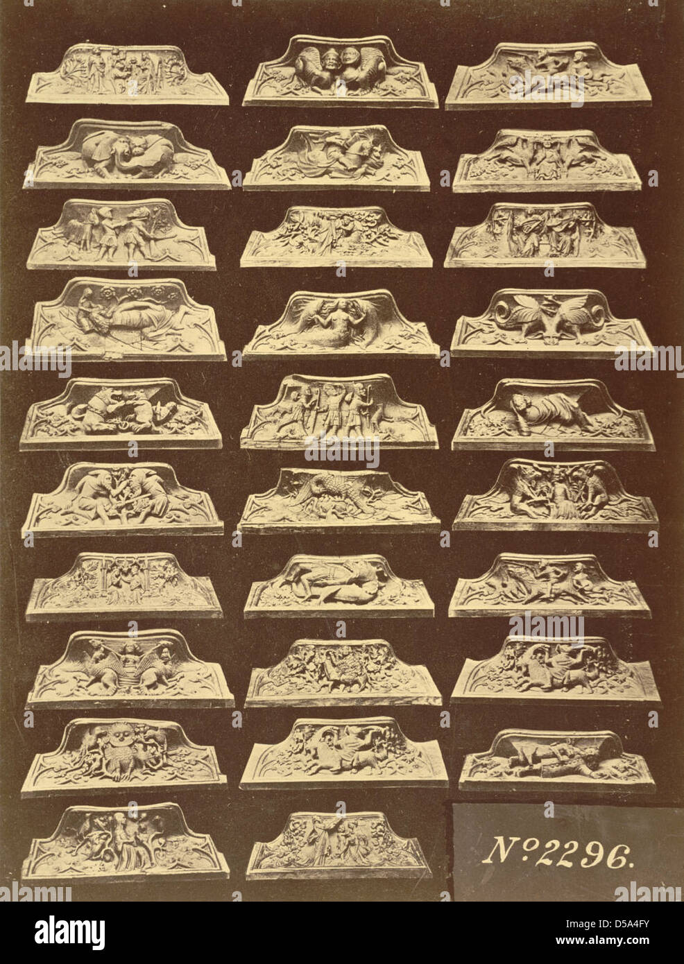Plaster casts of misericords from Gloucester Cathedral, featuring ...