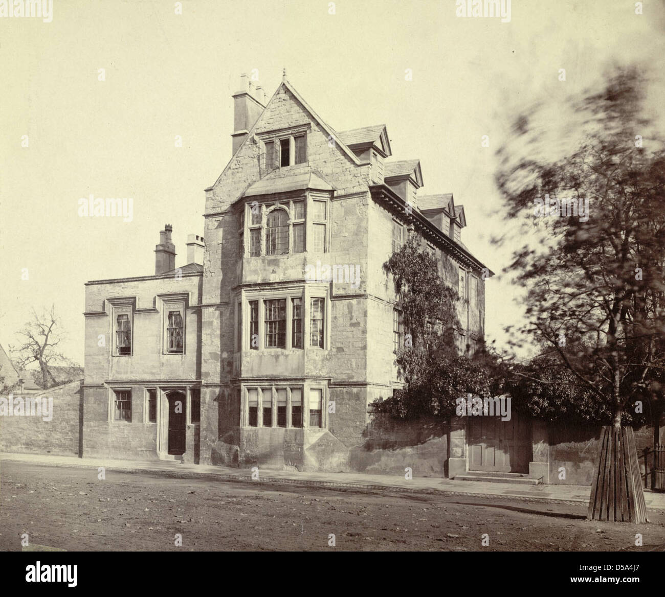A nineteenth-century house featuring bay windows, typical of the ...