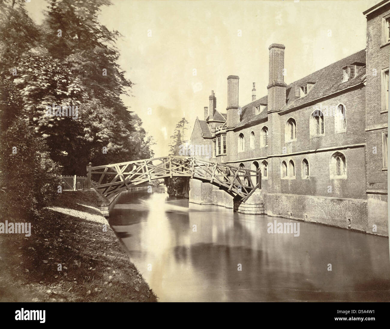 This image shows the Queen's College Bridge Arch over the River Cam in ...