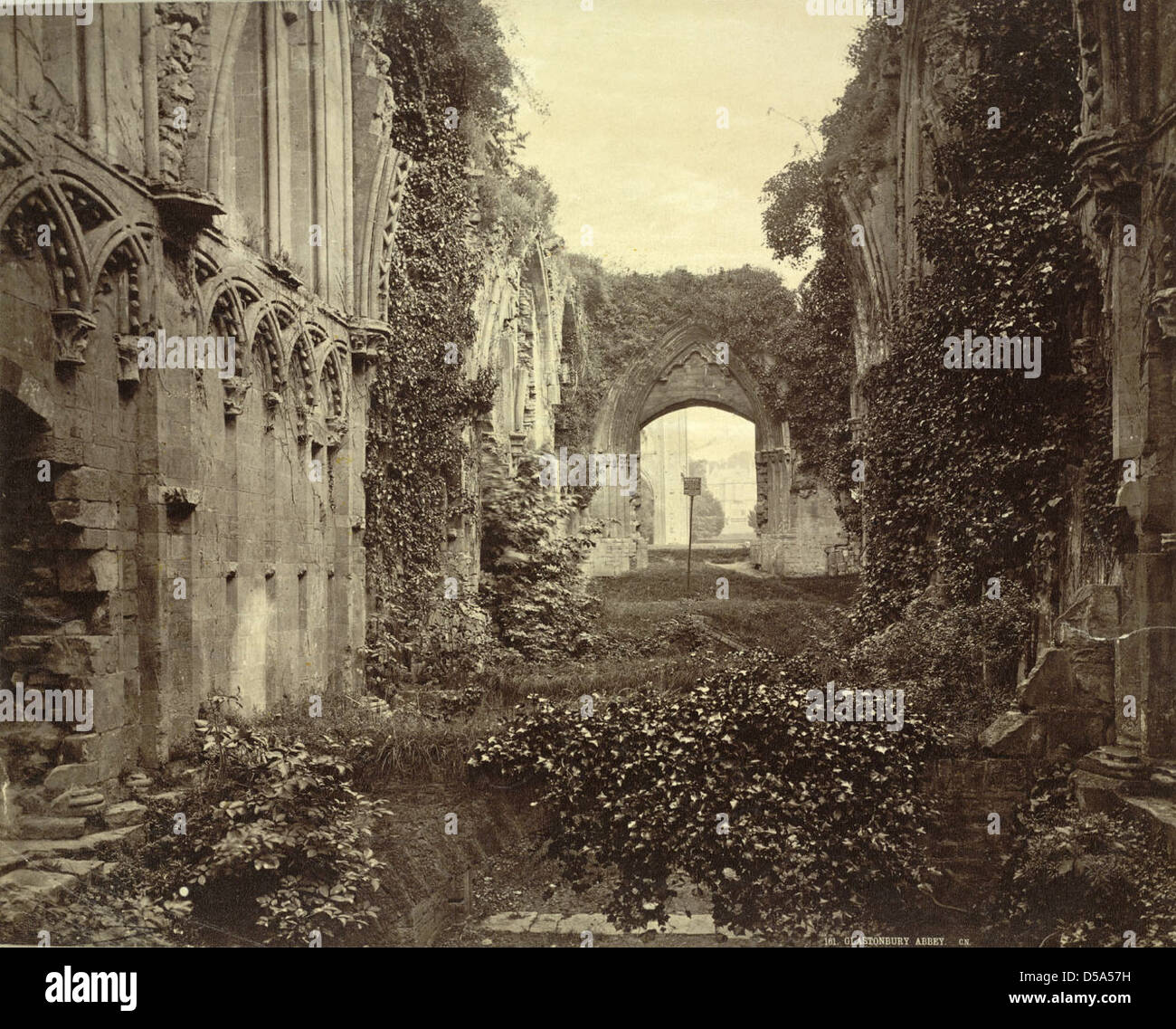 Glastonbury Abbey in Somerset, England, depicted in this image from the ...