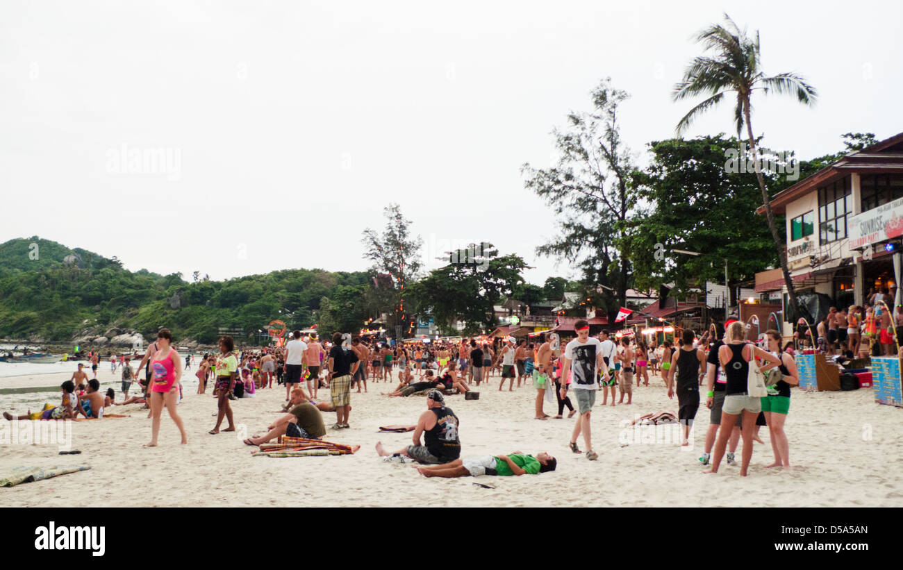 Morning after whole night full moon party in Koh Phangan of Thailand ...
