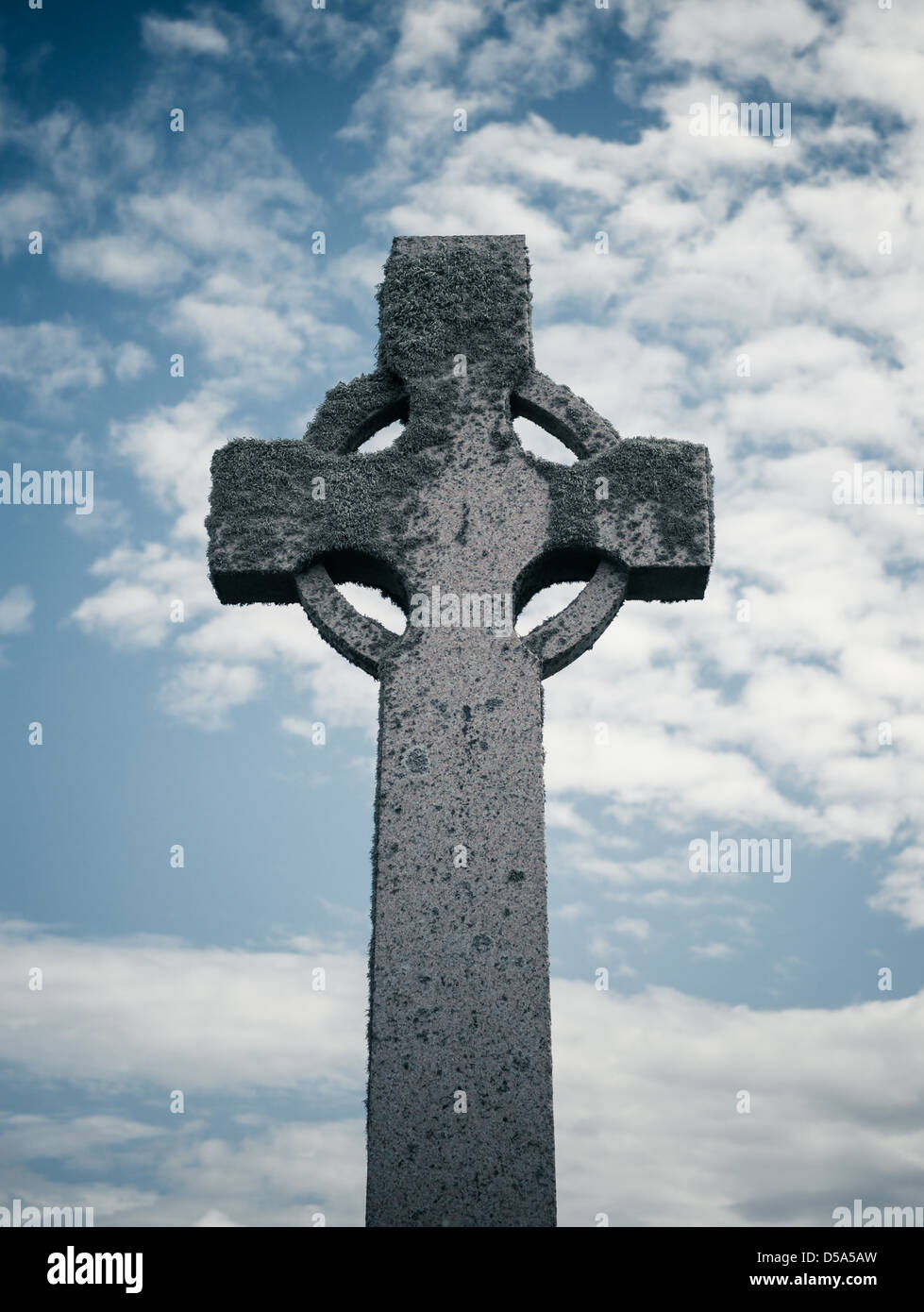 Celtic cross on the Isle Iona near Mull in the Inner Hebrides in ...