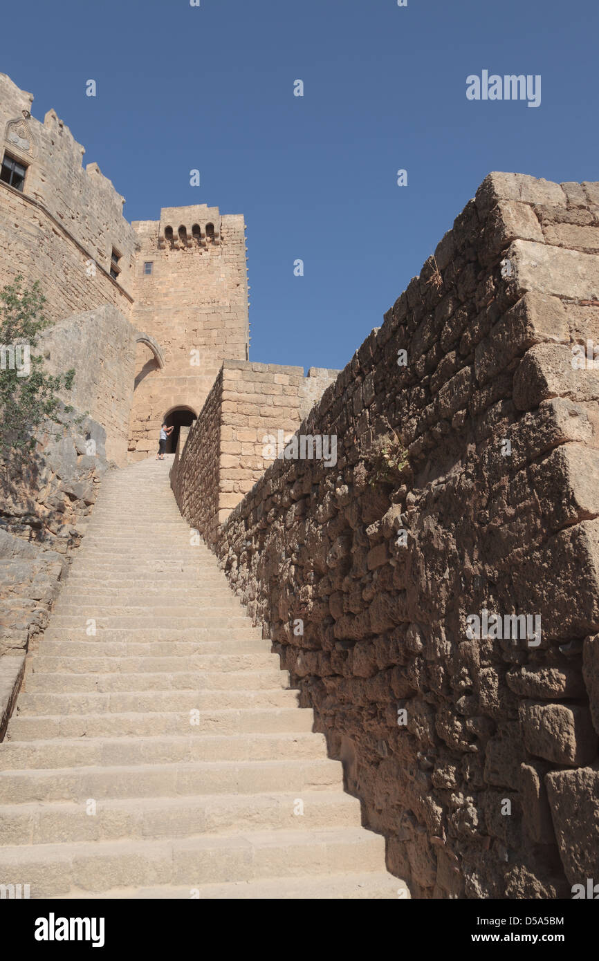A view of the Lindos Acropolis, Rhodes, Greece Stock Photo - Alamy