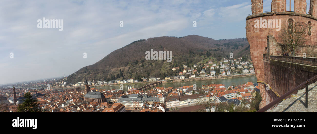 panorama view from the Heidelberg castle on Heidelberg Stock Photo - Alamy