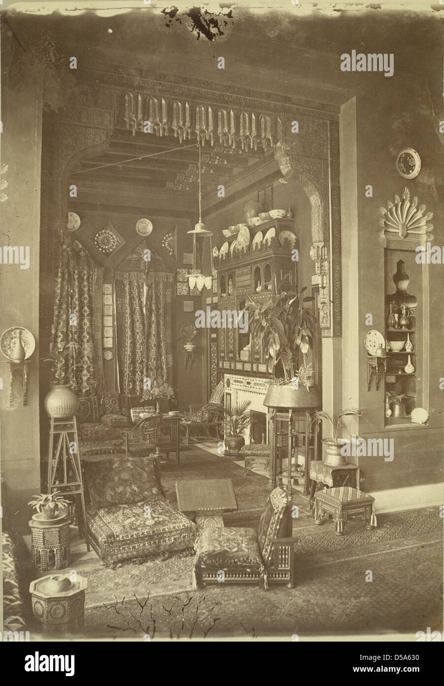 An interior view of a traditional Egyptian home in Cairo, showcasing ...
