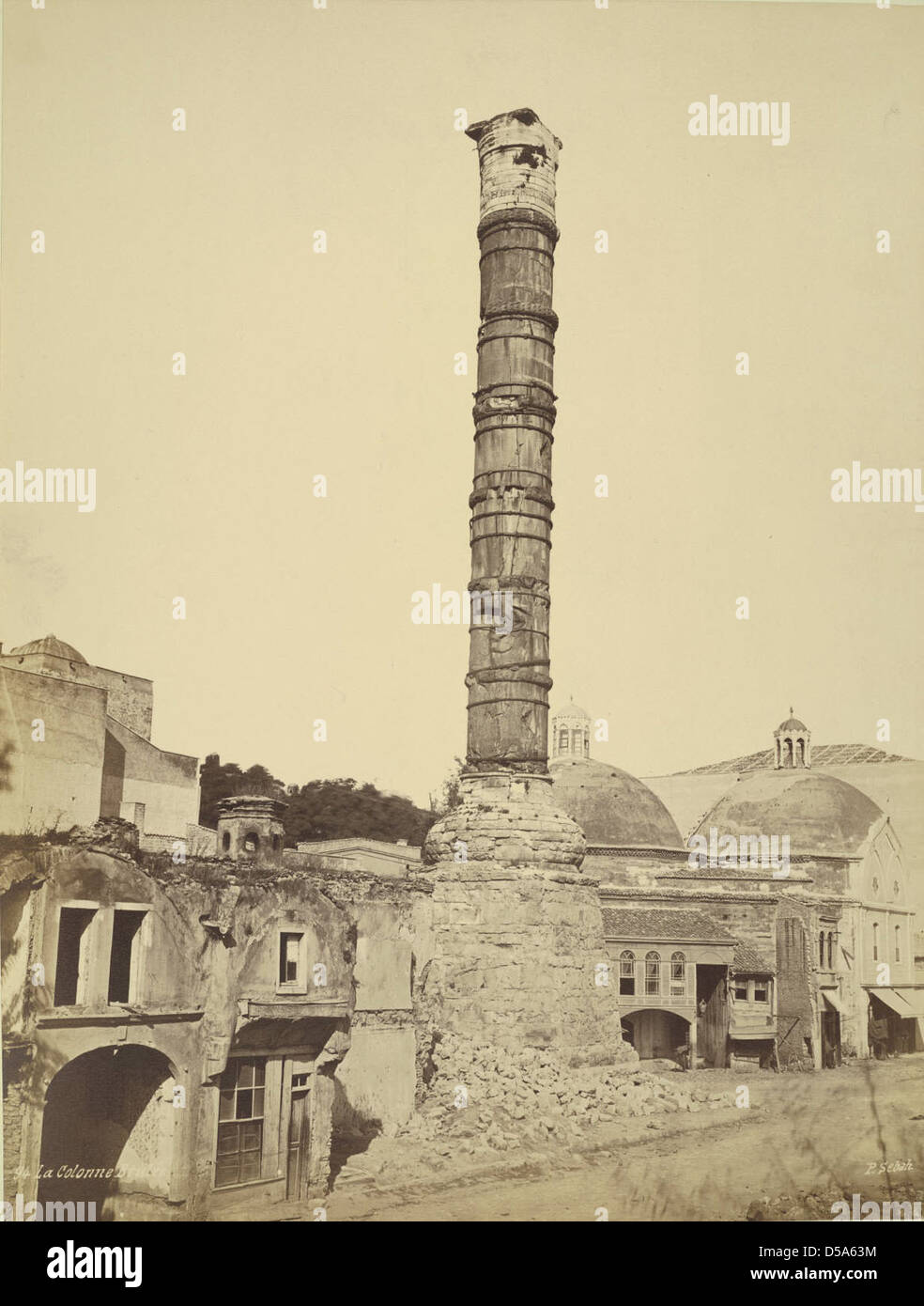 The Burnt Column in Constantinople, now Istanbul, Turkey, is a historic ...