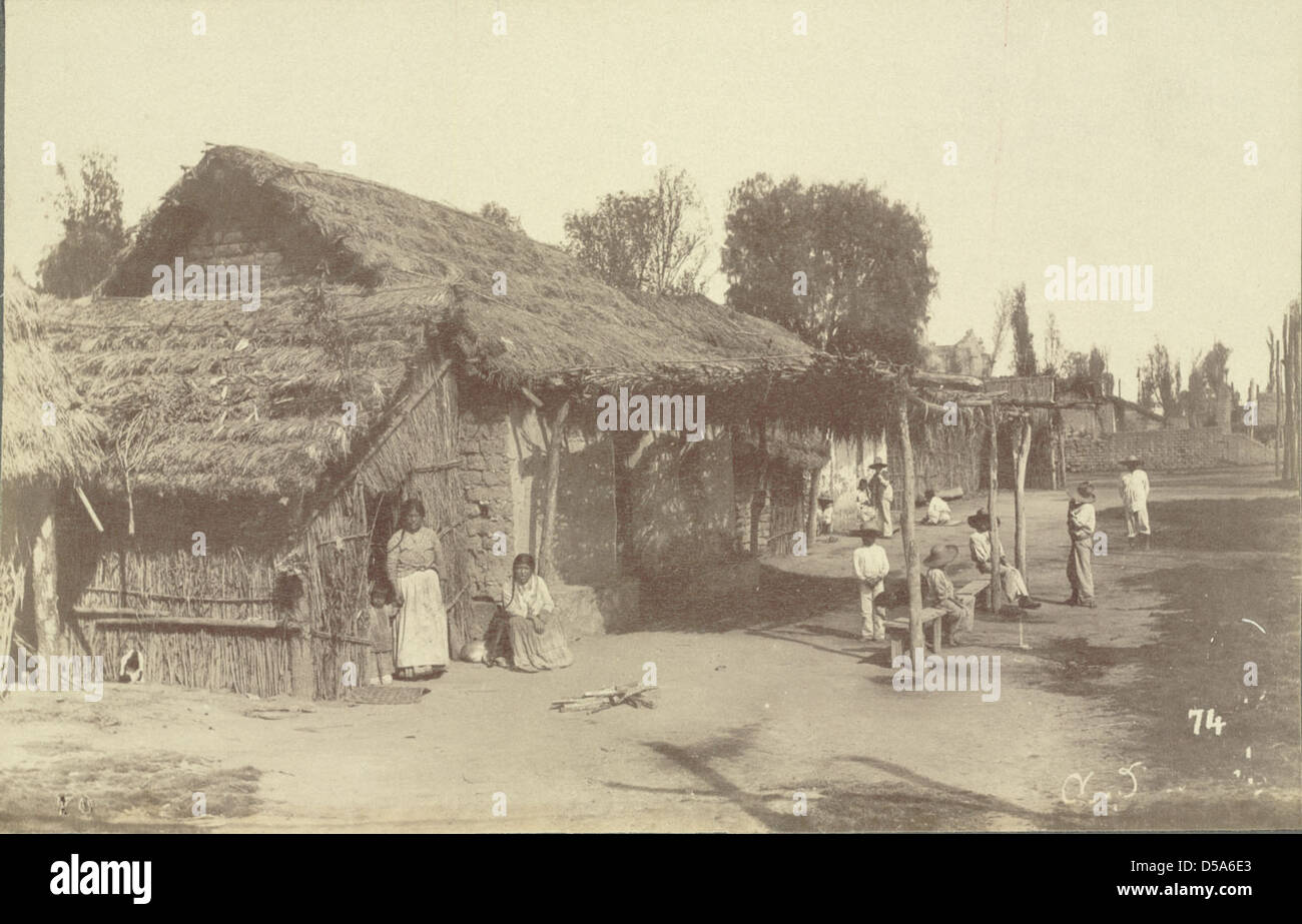 This photograph shows a village near Mexico City, with ethnic groups ...