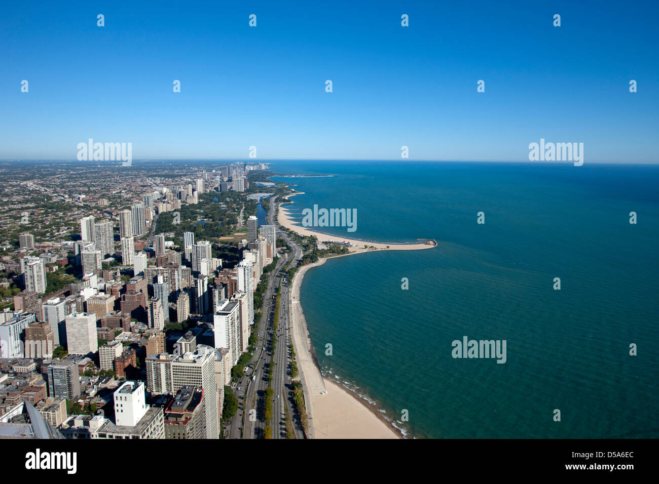 NORTH LAKE SHORE DRIVE LAKE MICHIGAN CHICAGO ILLINOIS USA Stock Photo ...