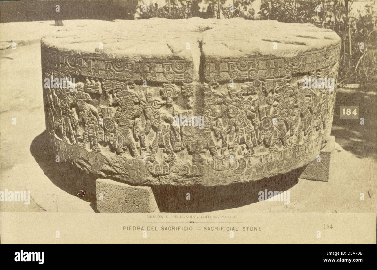 A photograph of the Sacrificial Stone at the National Museum of ...