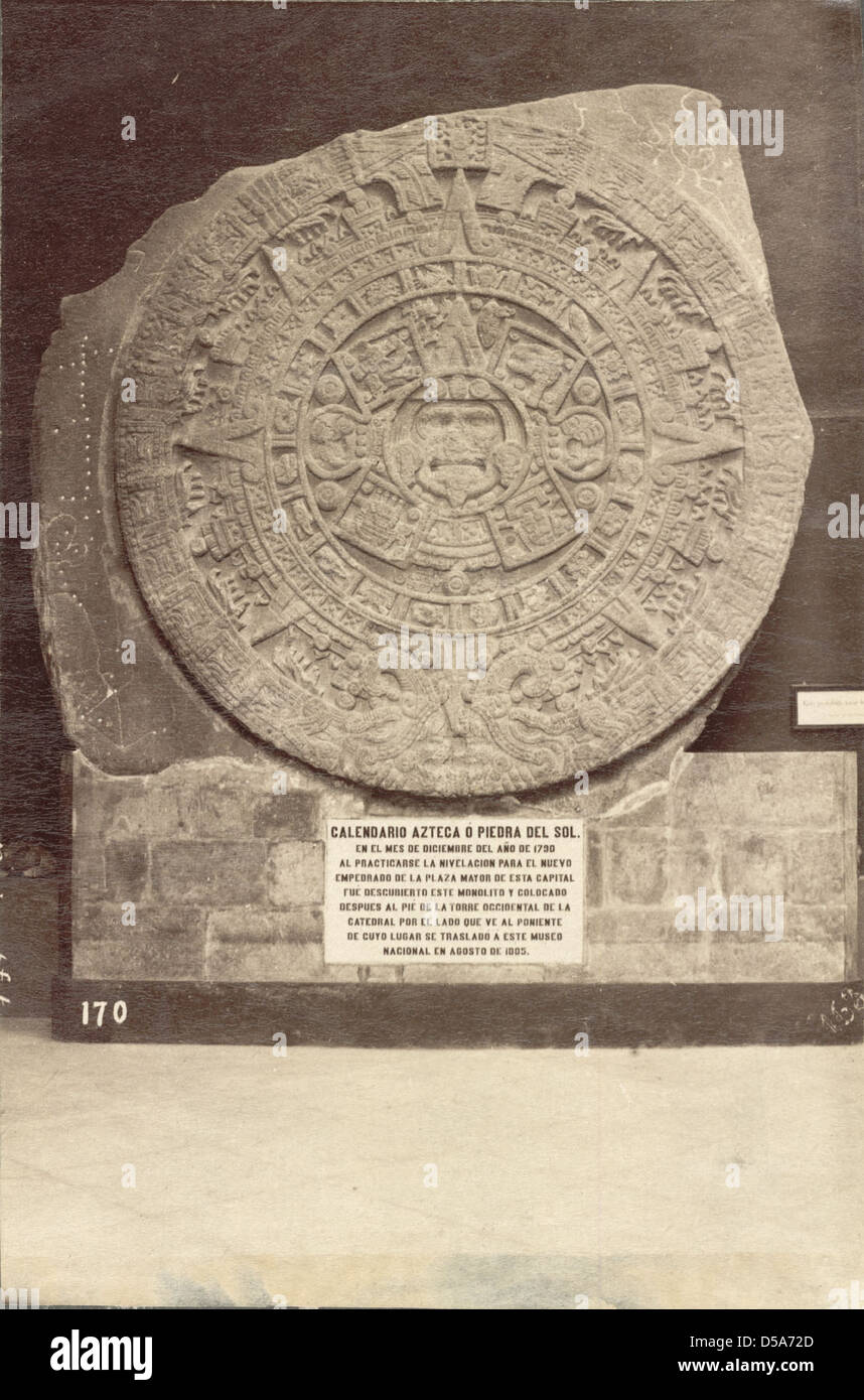 The Aztec Calendar Stone, displayed at the National Museum of ...