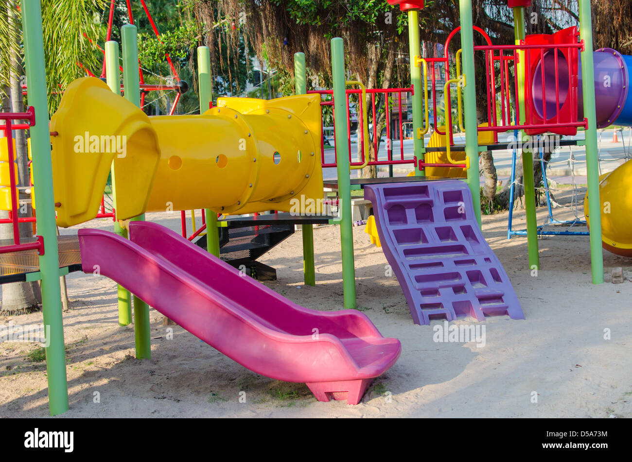 A colourful children playground equipment Stock Photo - Alamy