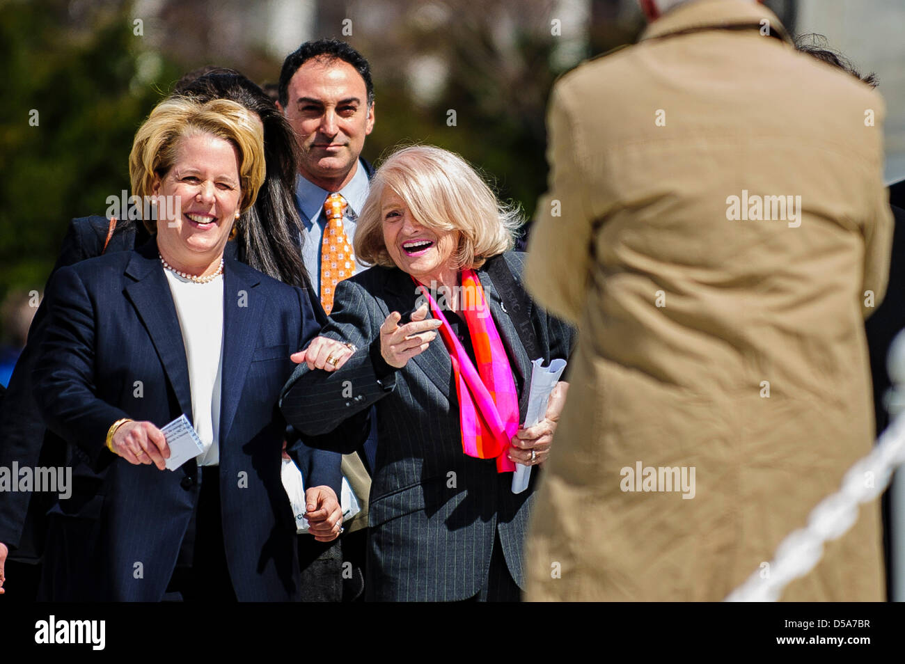 Washington DC, USA. 27th March, 2013. Plaintiff Edith Windsor greets ...