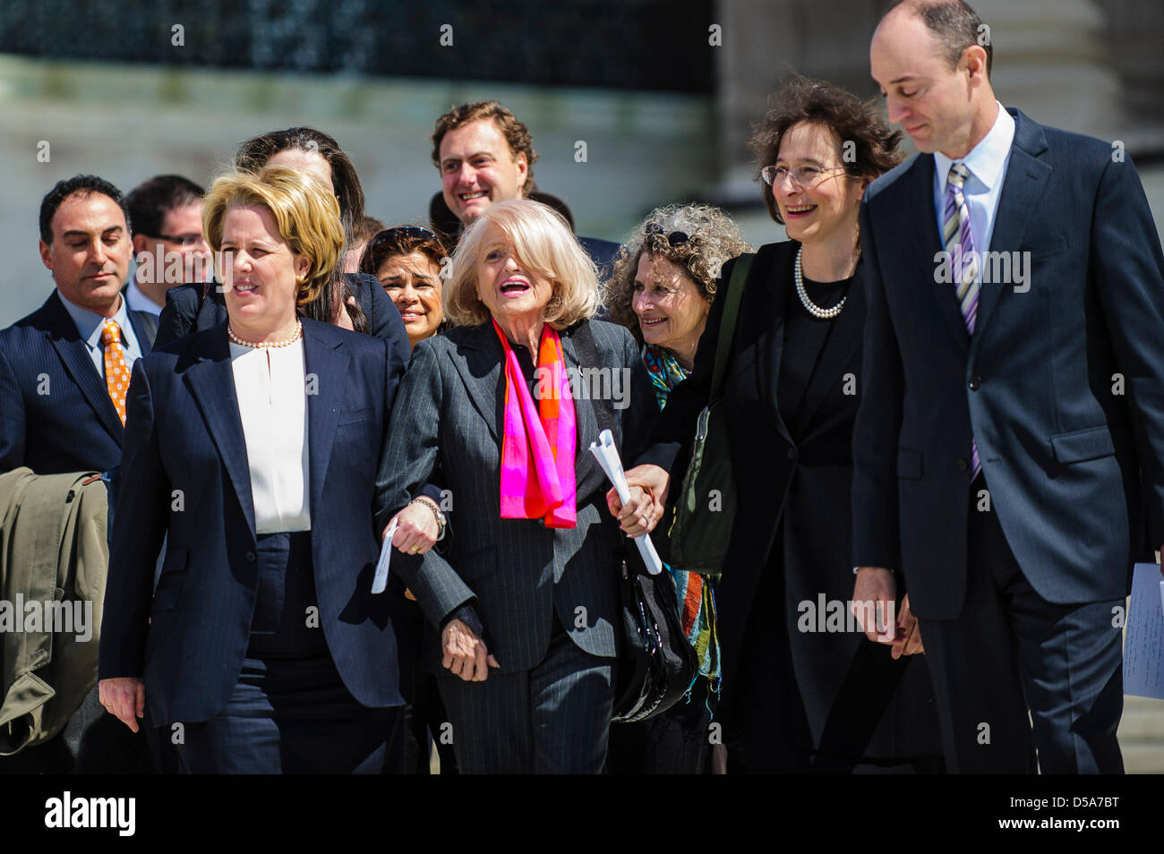 Washington DC, USA. 27th March, 2013. Plaintiff Edith Windsor greets ...