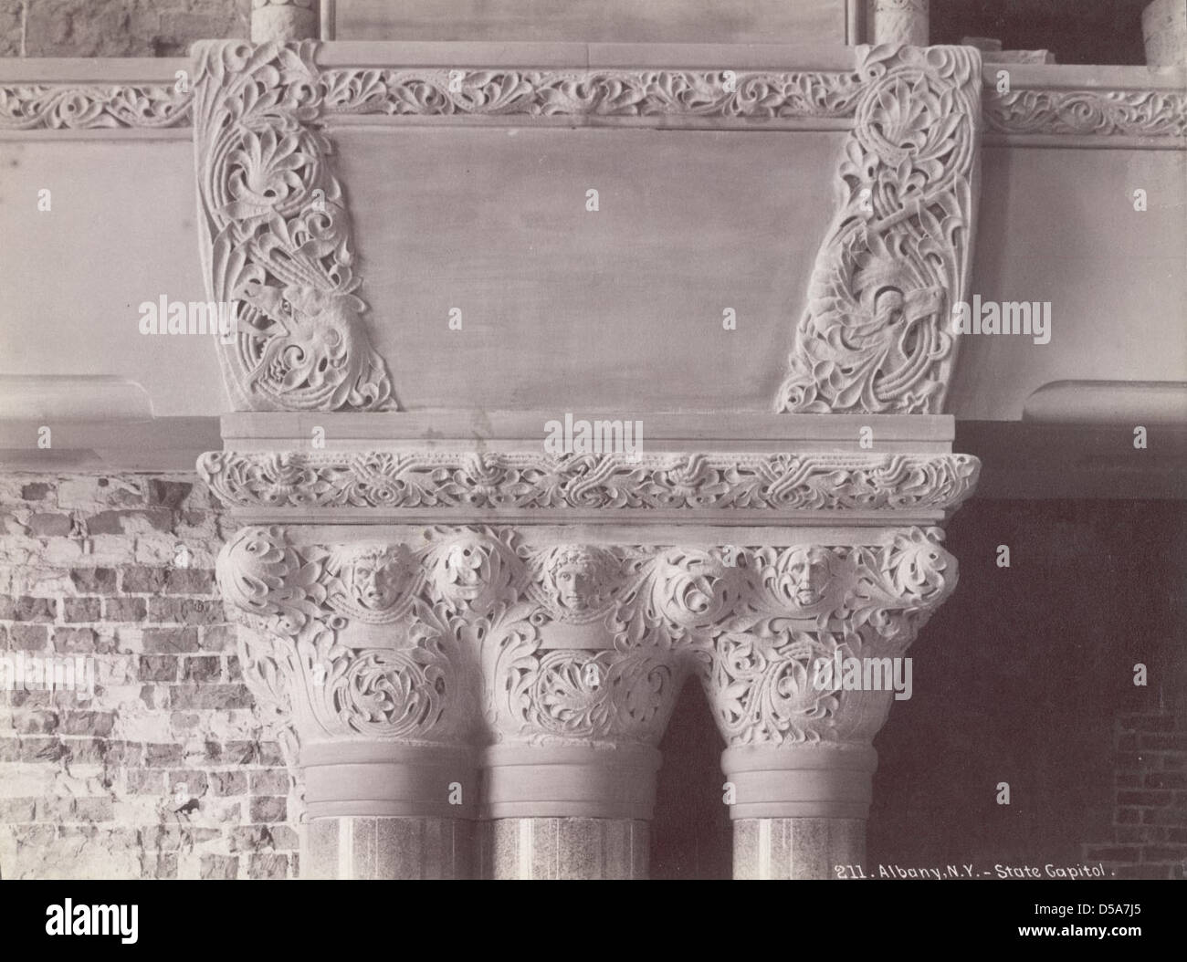 A detailed photograph of a plant-derived capital from the New York ...