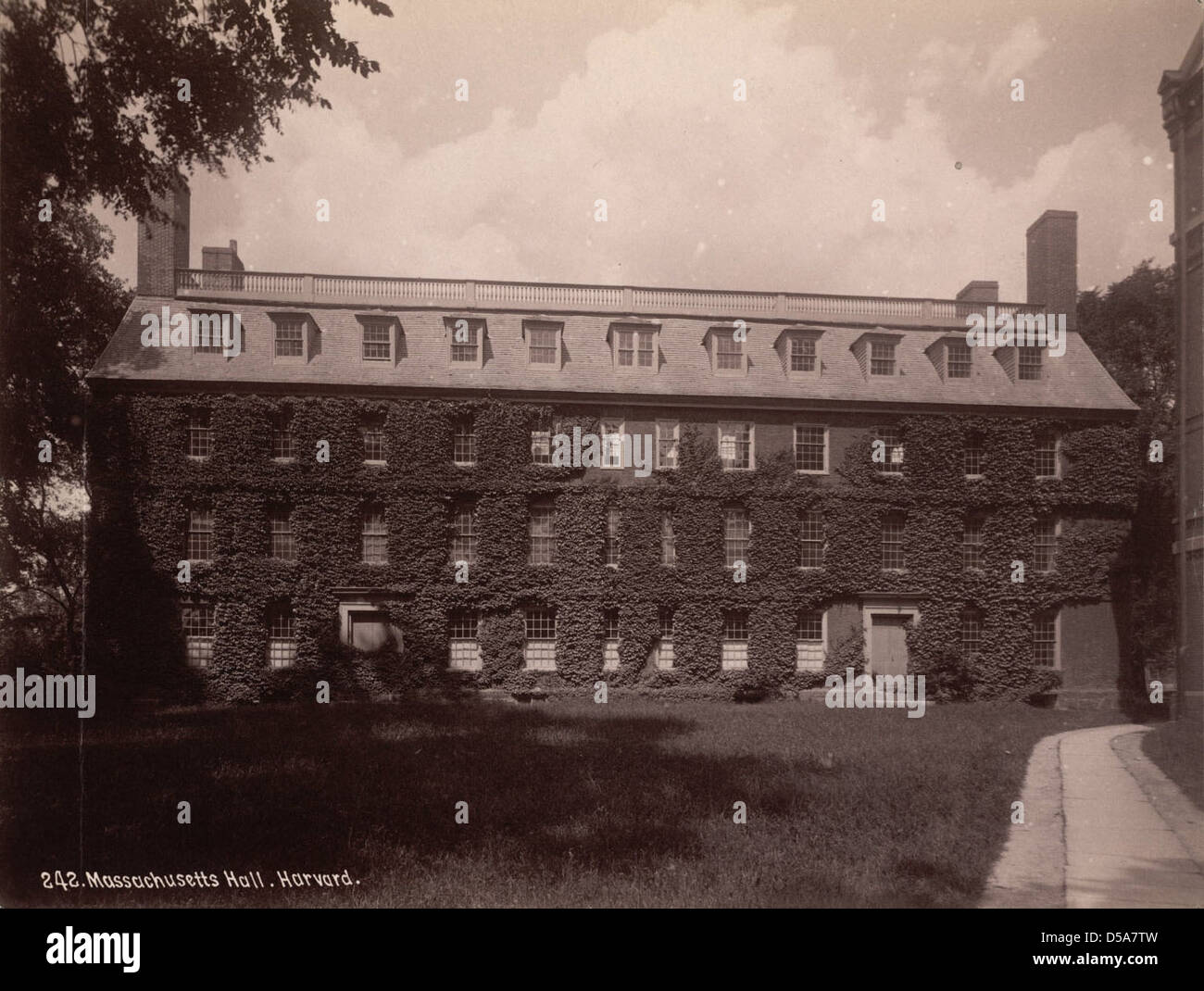 A photograph of Massachusetts Hall at Harvard University, located in ...