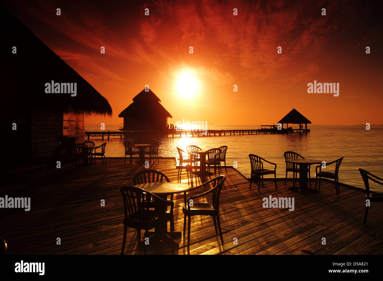 tropical cafe on the sunset Stock Photo - Alamy