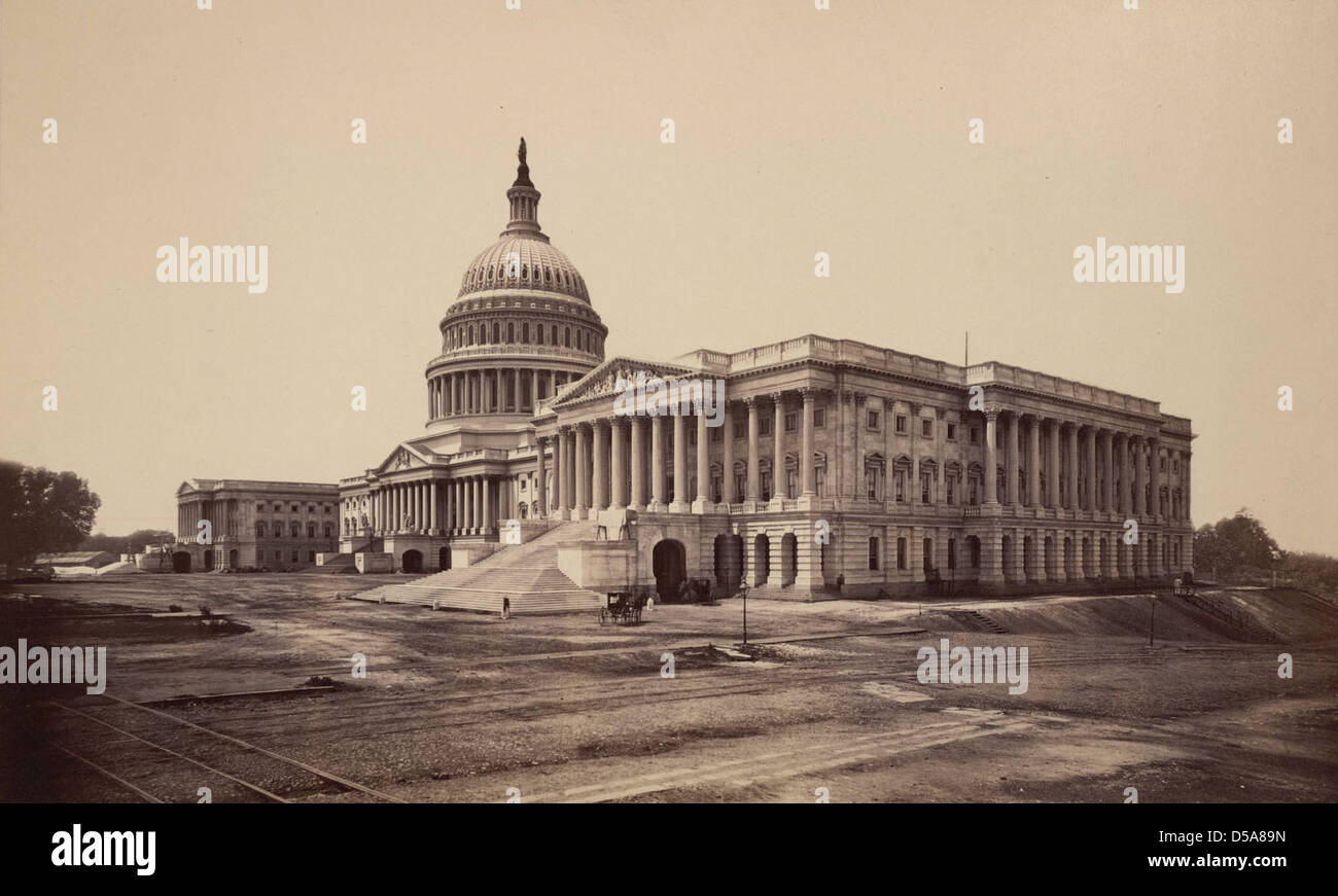 This image provides a northeast view of the U.S. Capitol building in ...