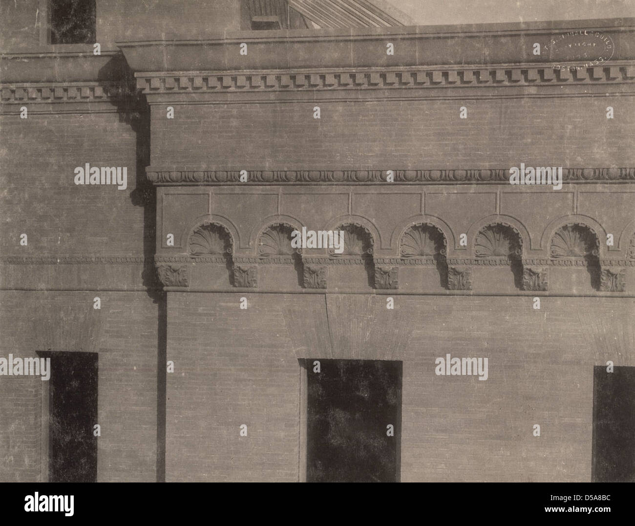 A detailed window feature from a building in Boston, Massachusetts ...