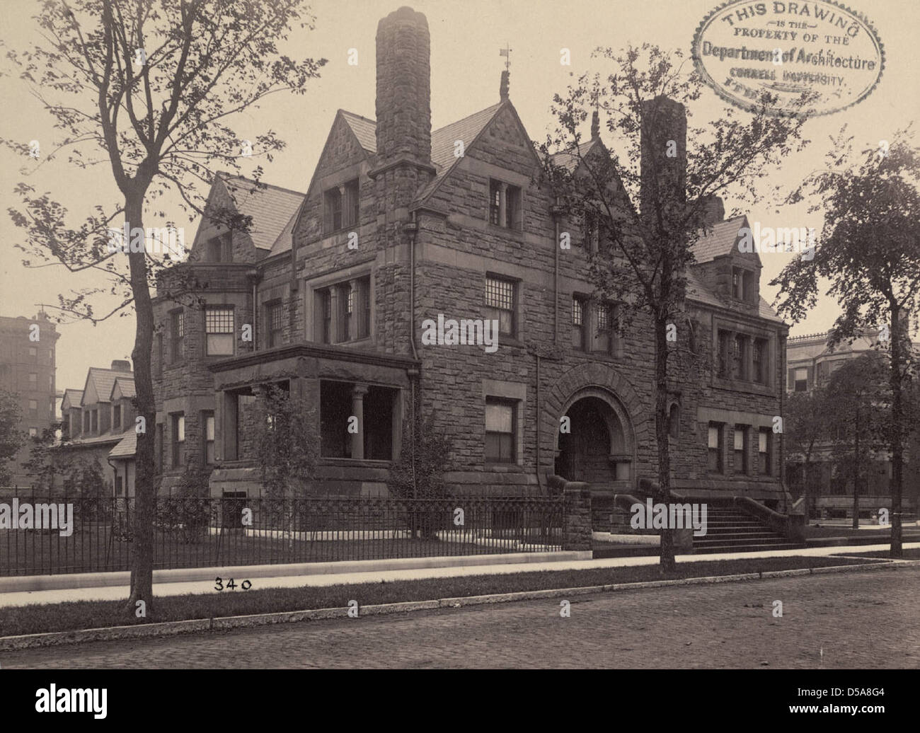 A photograph of a Romanesque house, showcasing its characteristic ...