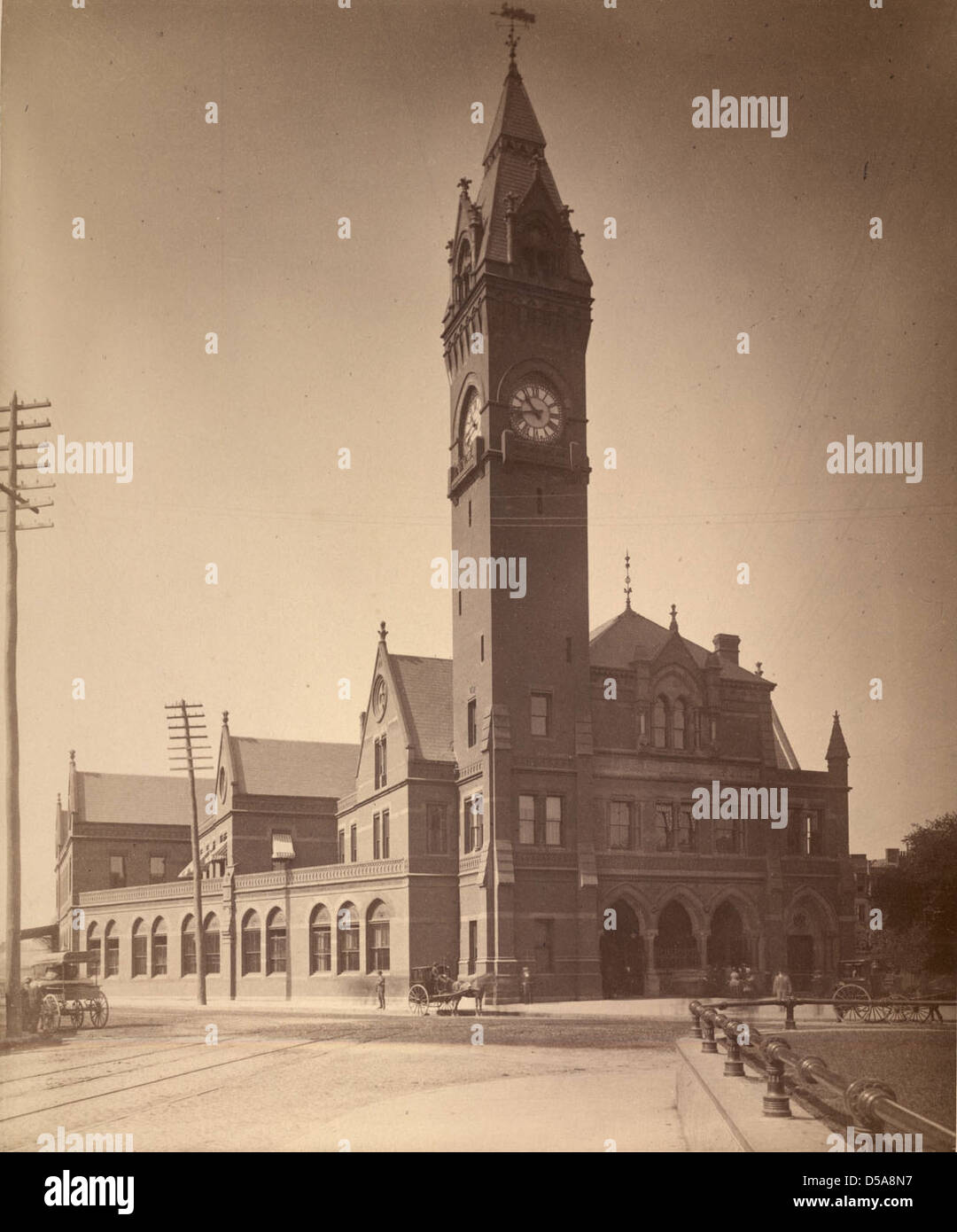 The Boston and Providence Depot in Boston, Massachusetts, featuring ...