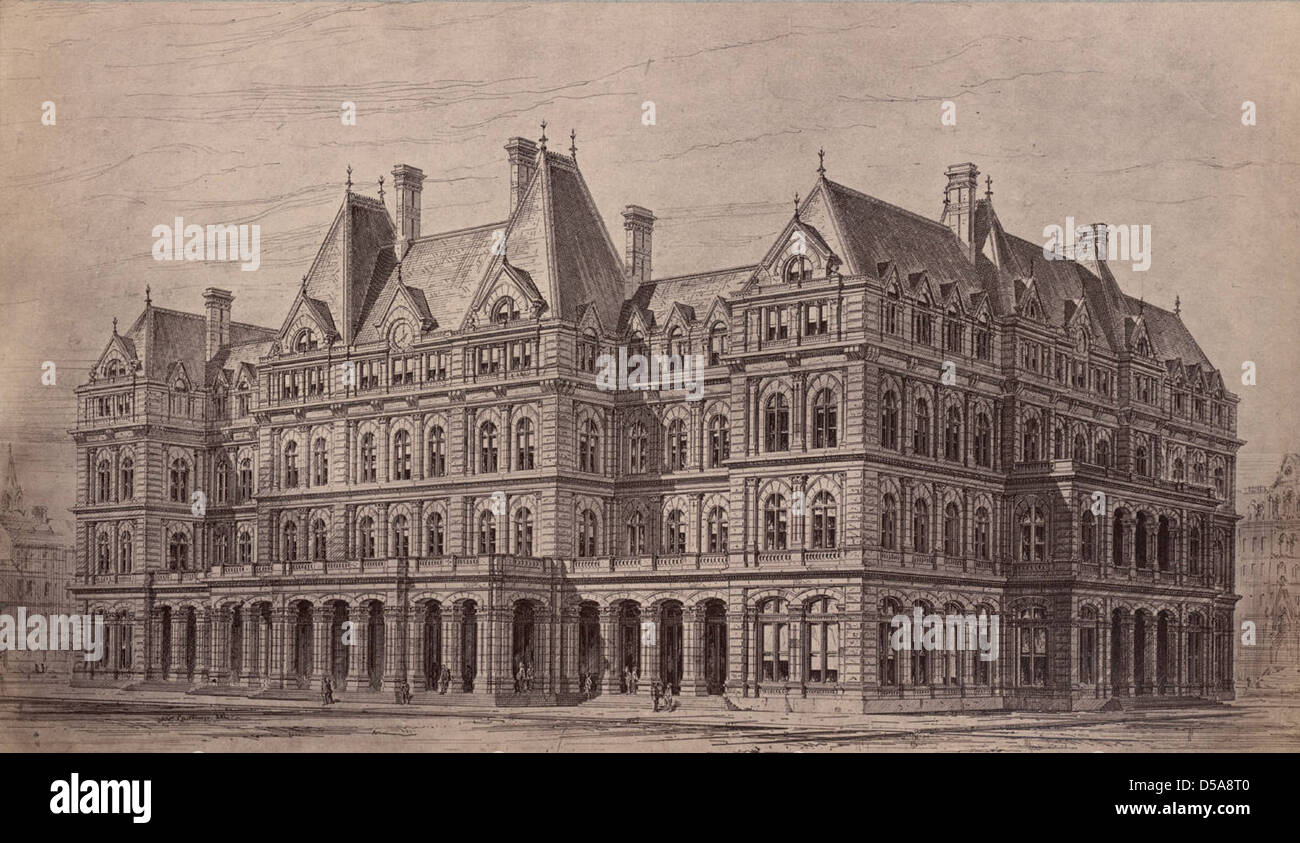 A view of the U.S. Custom House and Post Office in Chicago, Illinois ...