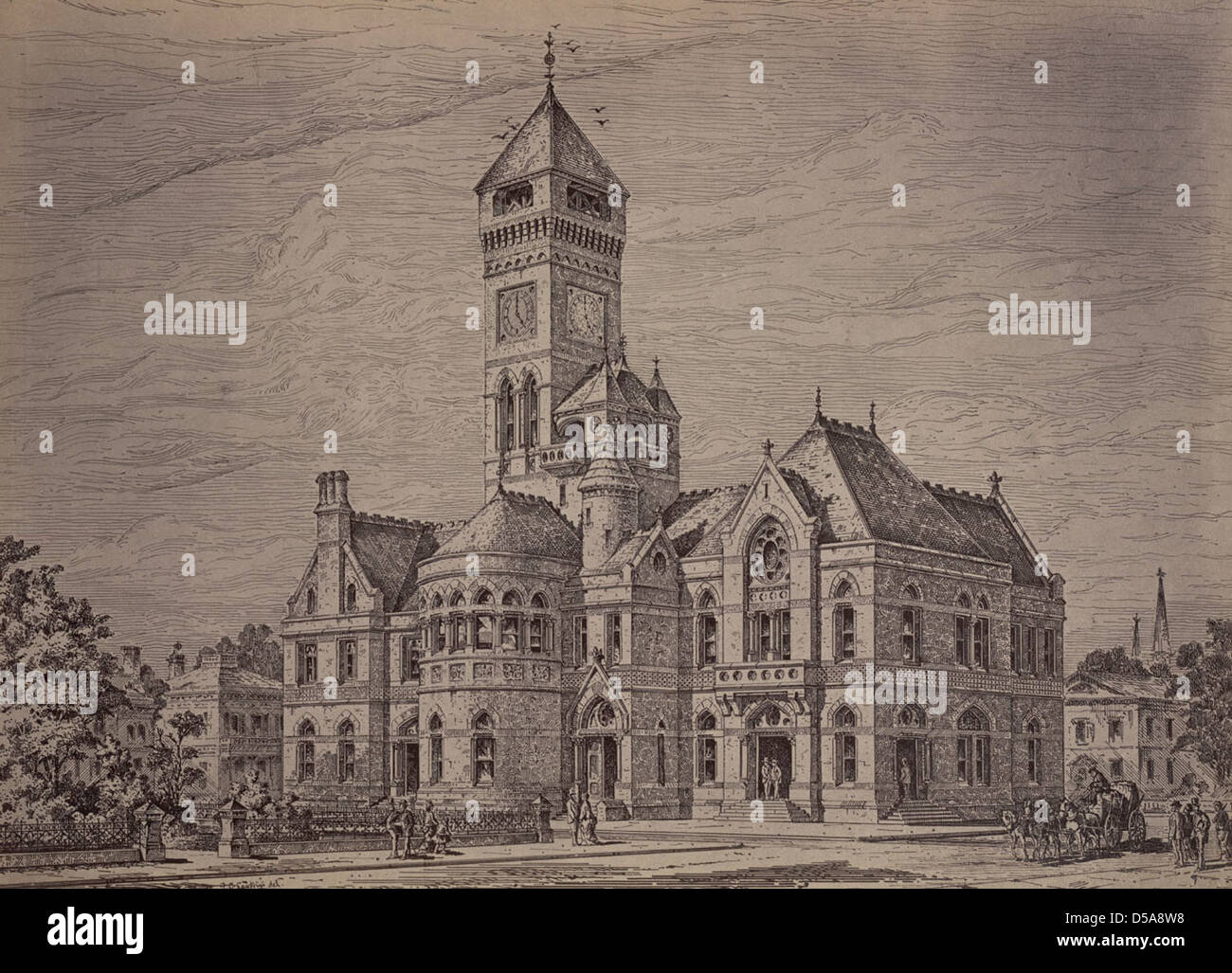A historic view of the U.S. Court House and Post Office in Auburn, New ...